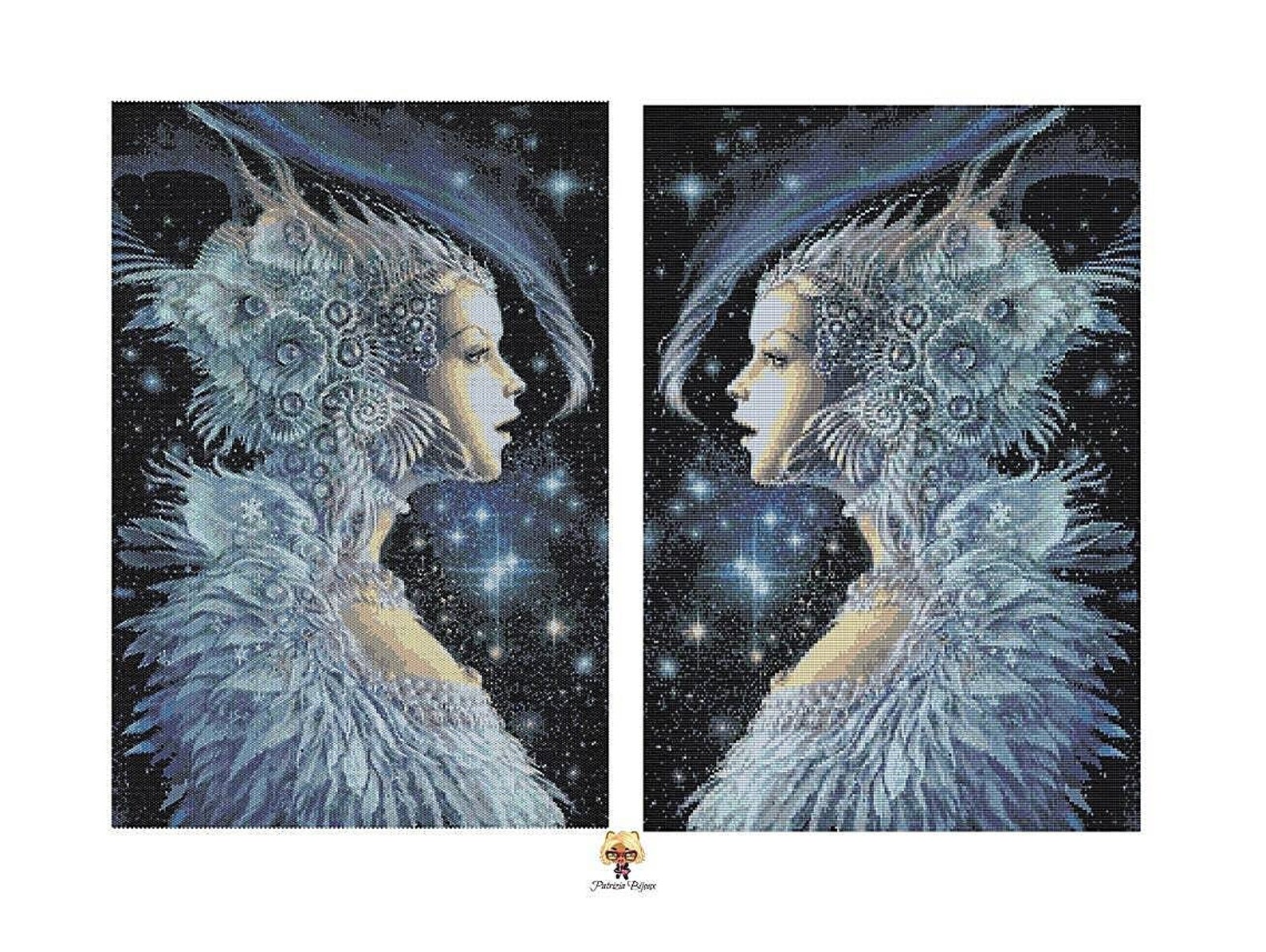 2 Patterns Peyote and Loom Fantasy Woman Portrait Delica - Etsy