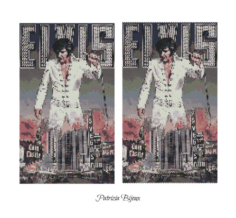 Pattern Cover Elvis Presley Peyote Technique and Loom Delica - Etsy
