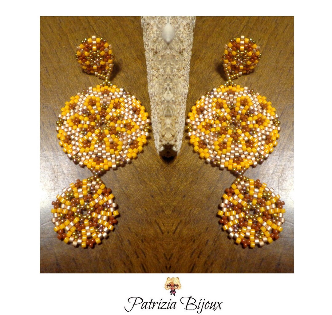 Earrings Peyote Tutorial winter Fire Peyote Circular Technique With ...