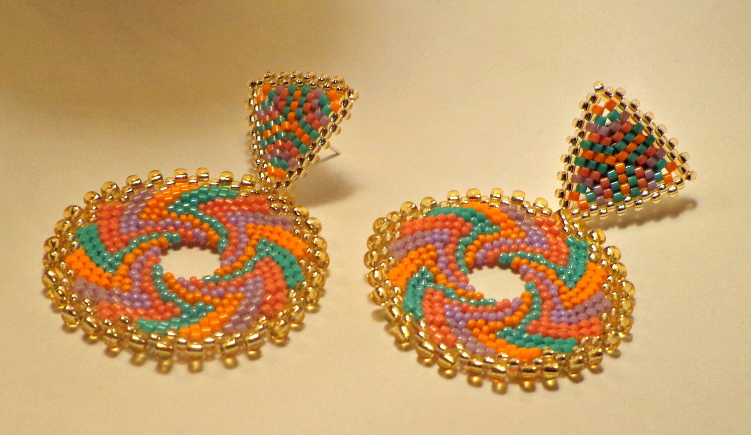 Hoop Earrings Peyote Tutorial Circular Peyote Technique With | Etsy UK