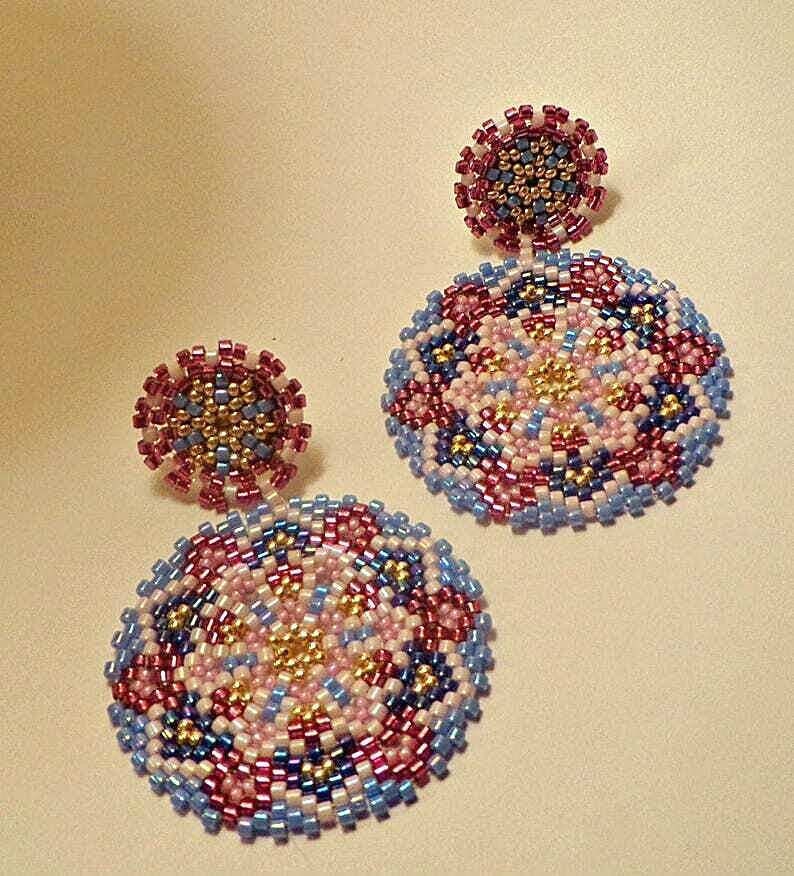 Earrings Peyote Tutorial fantasy Peyote Circular | Etsy