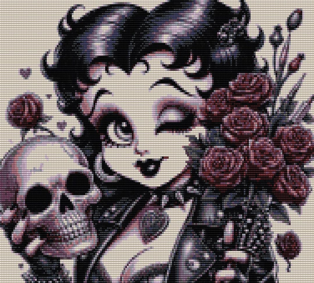 2 Peyote and Loom Patterns - Betty Boop Tapestry - 20 Colors - Delica ...