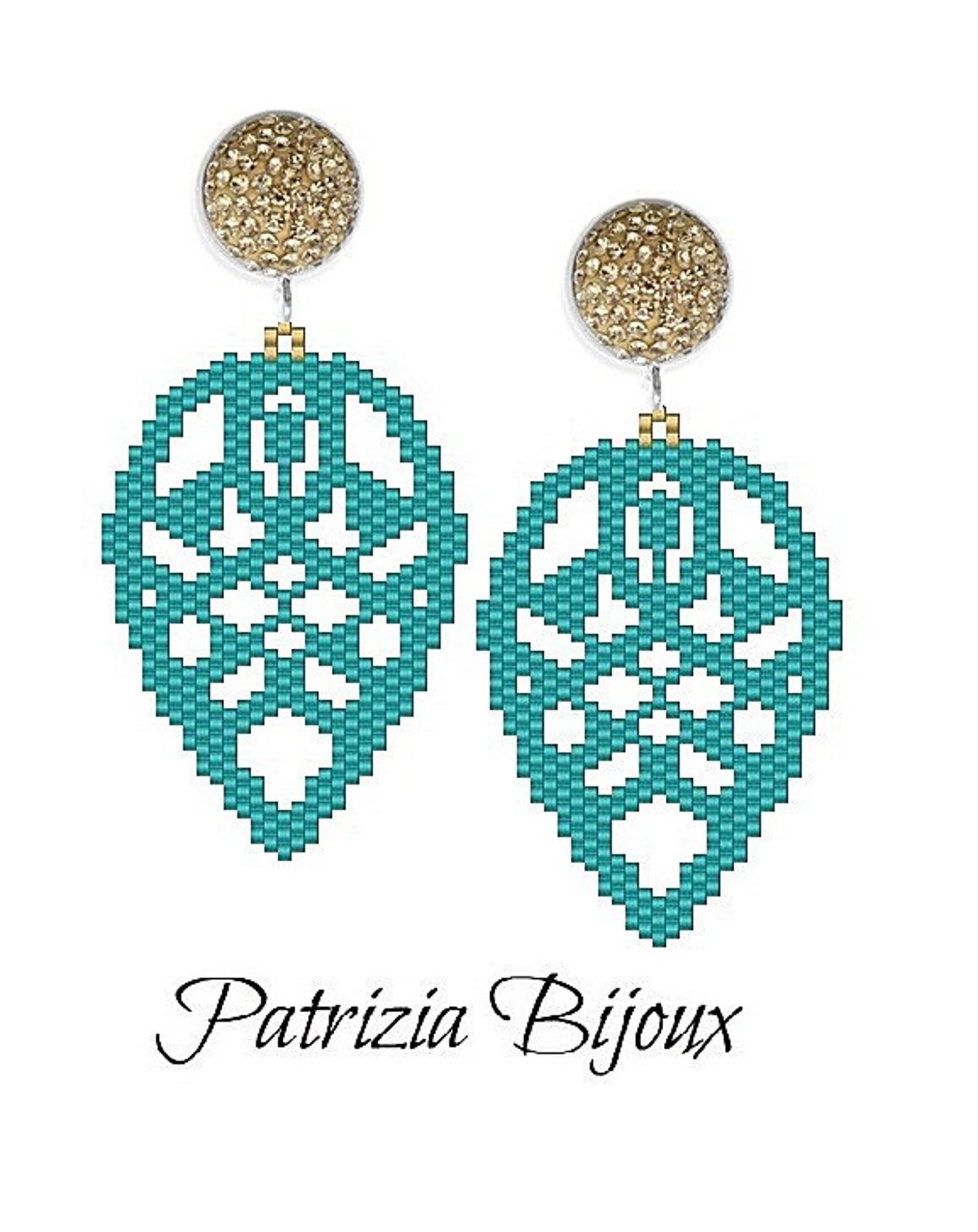 2 Patterns Peyote Brick Stitch Earrings Freeform 1104 - Etsy