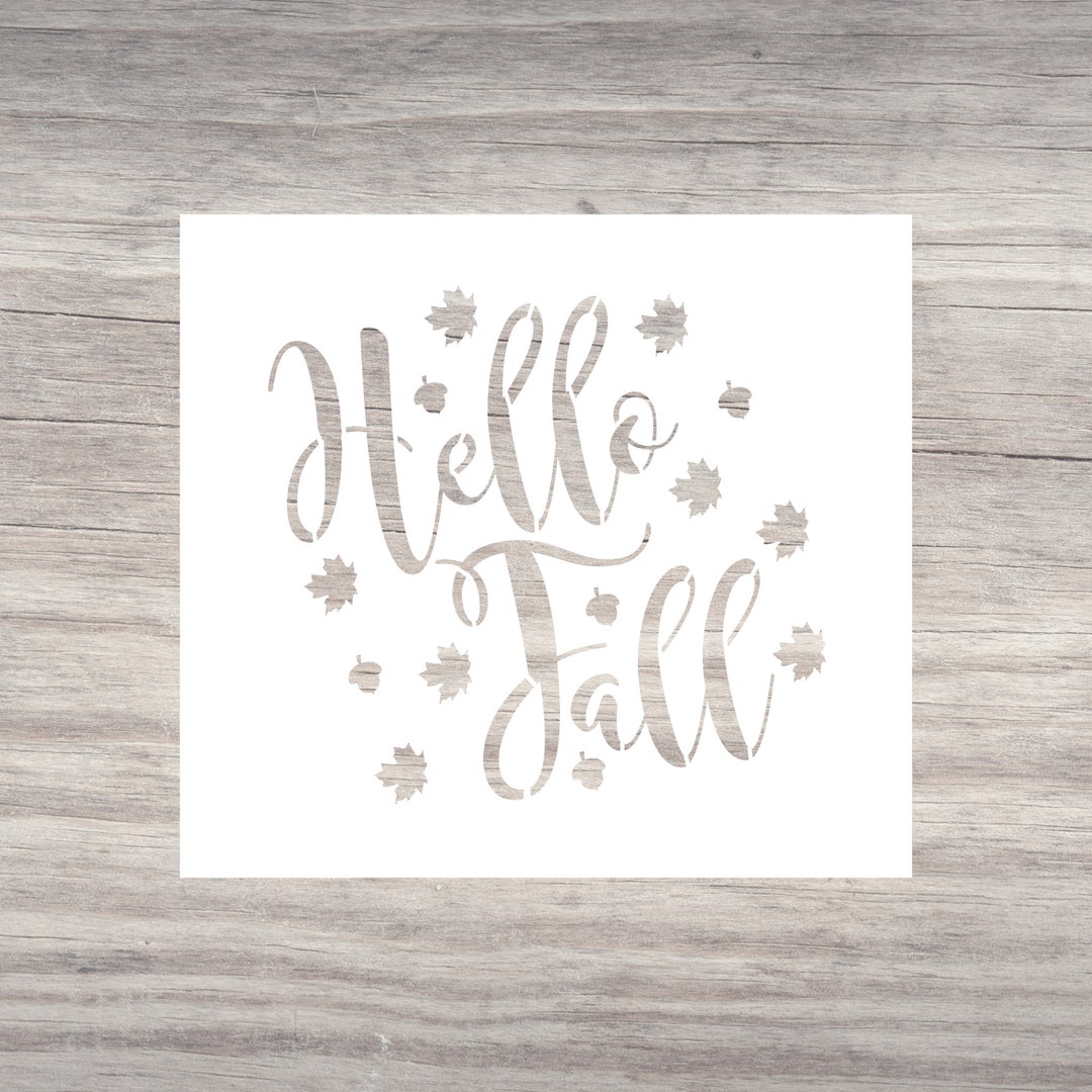 Hello Fall Stencil Reusable Stencil for Painting DIY Signs - Etsy