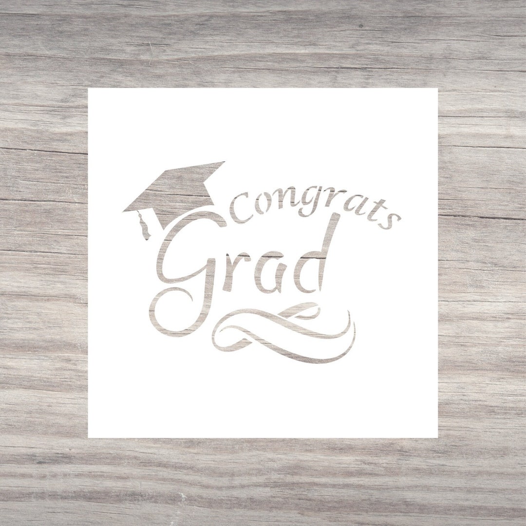 Congrat Grad-craft Stencil-graduation-cap Graduate - Etsy