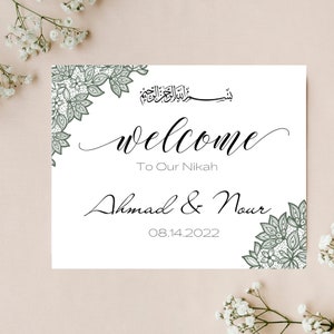 Islamic Wedding Sign, Nikah Printable Sign, Muslim Wedding, Custom ...
