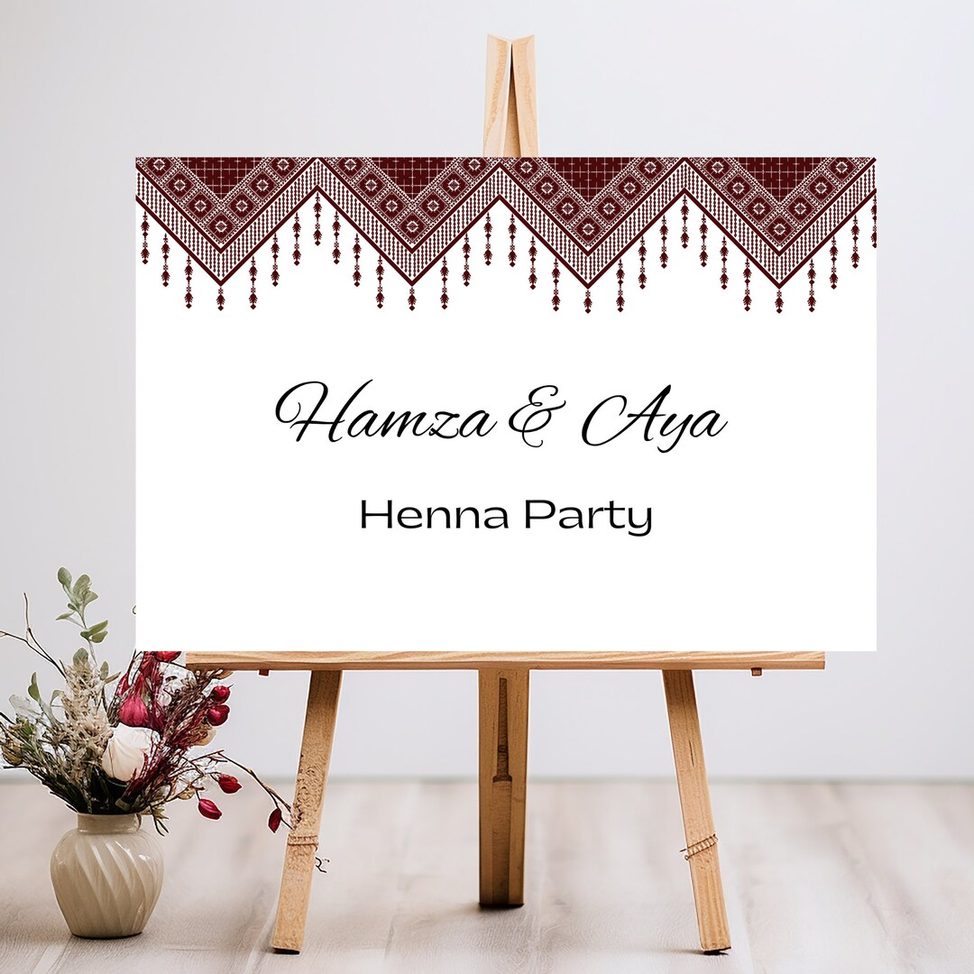 Custom Henna Signs, Welcome Sign, Event Printable Sign, Arab Wedding ...