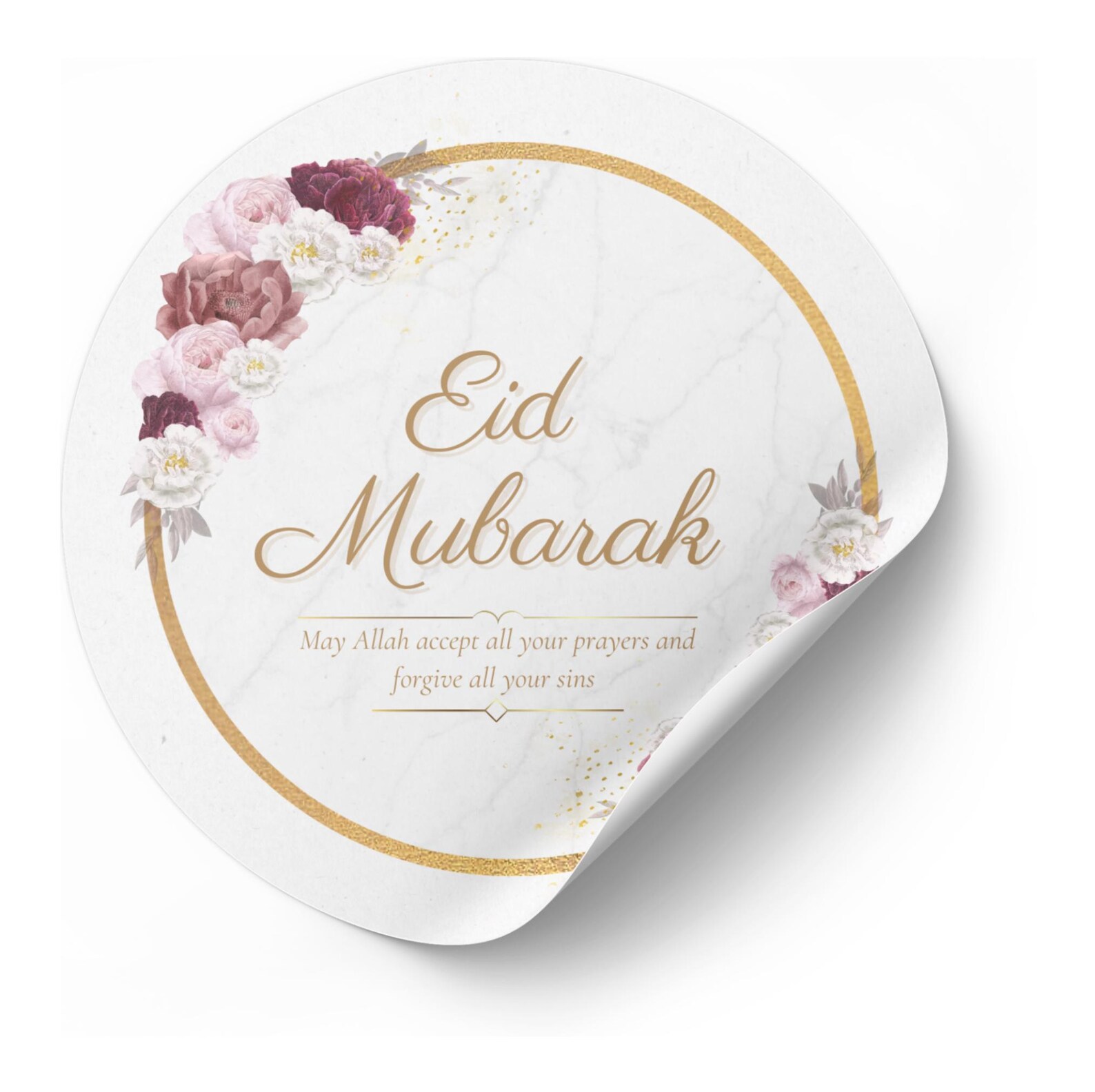 Eid Mubarak Wishes, PNG Round Eid Stickers, Gift Tags, Printable, Favor ...