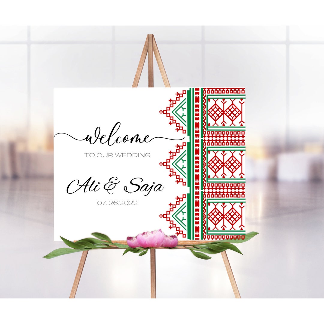 Custom Henna Welcome Sign, Palestinian Embroidery Print (instant ...