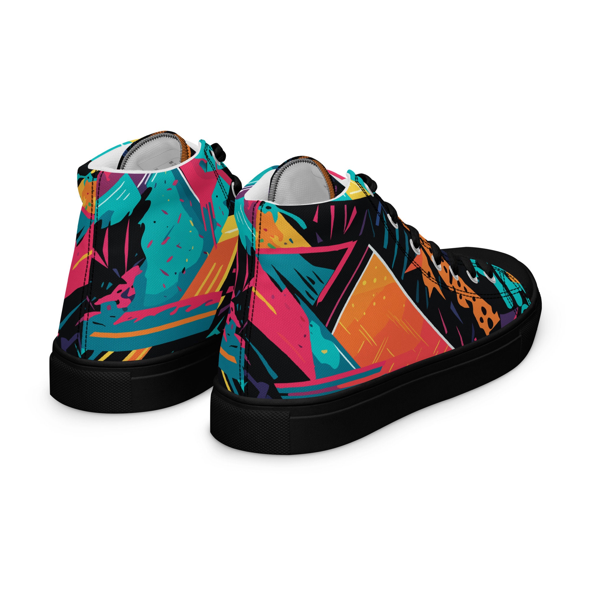 80s Trapper Keeper Design High Top Canvas Sneakers for Men Retro Style ...