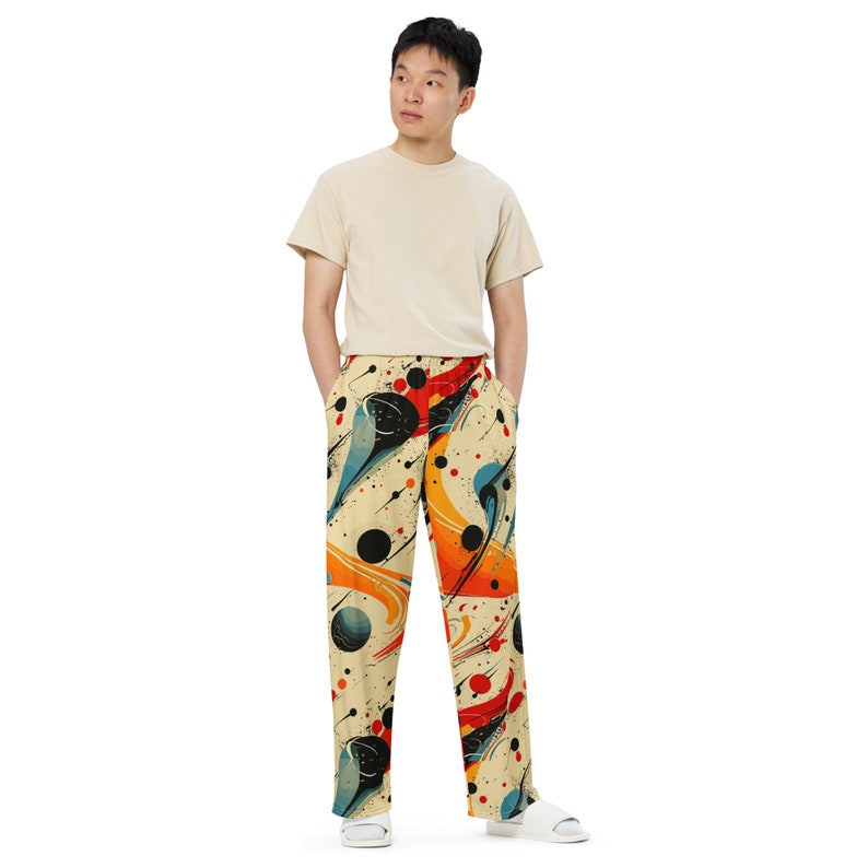 Atomic Pajama Pants, Unisex Wide-leg Pants, Outerspace Pjs, Planet ...