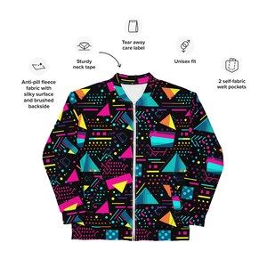 Miami Vice Unisex Bomber Jacket, Retro Bomber, 1980s Style Coat for Her ...