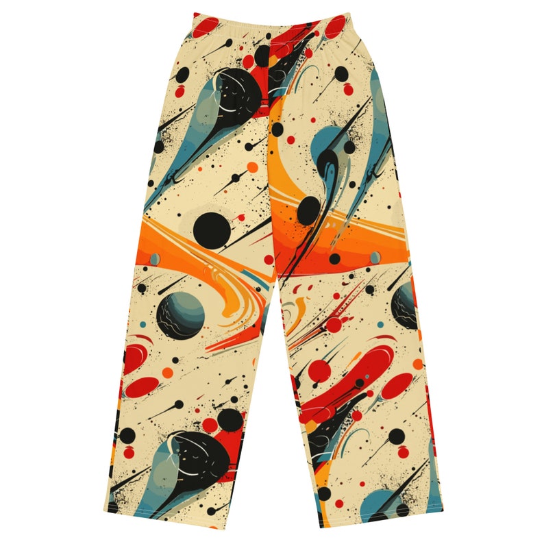 Atomic Pajama Pants, Unisex Wide-leg Pants, Outerspace Pjs, Planet ...