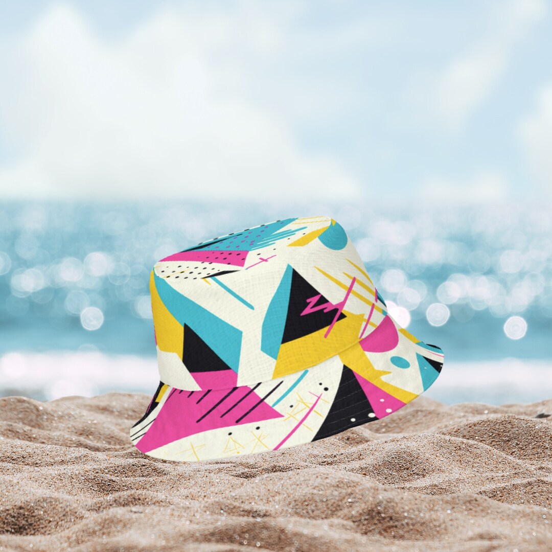 Miami Vice Bucket Hat Retro Hats Summer Headwear Reversible Bucket Hat ...