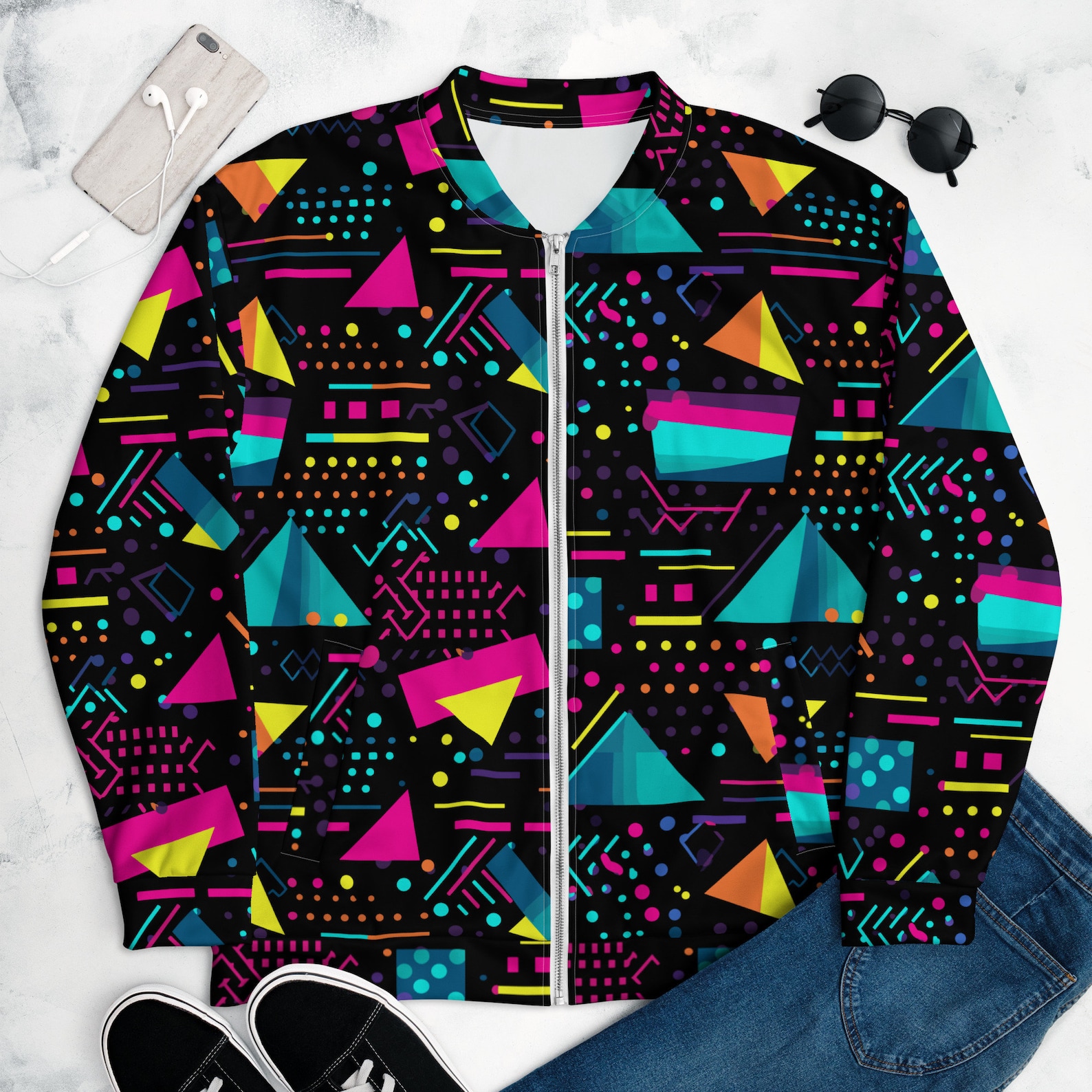 Miami Vice Unisex Bomber Jacket, Retro Bomber, 1980s Style Coat for Her ...