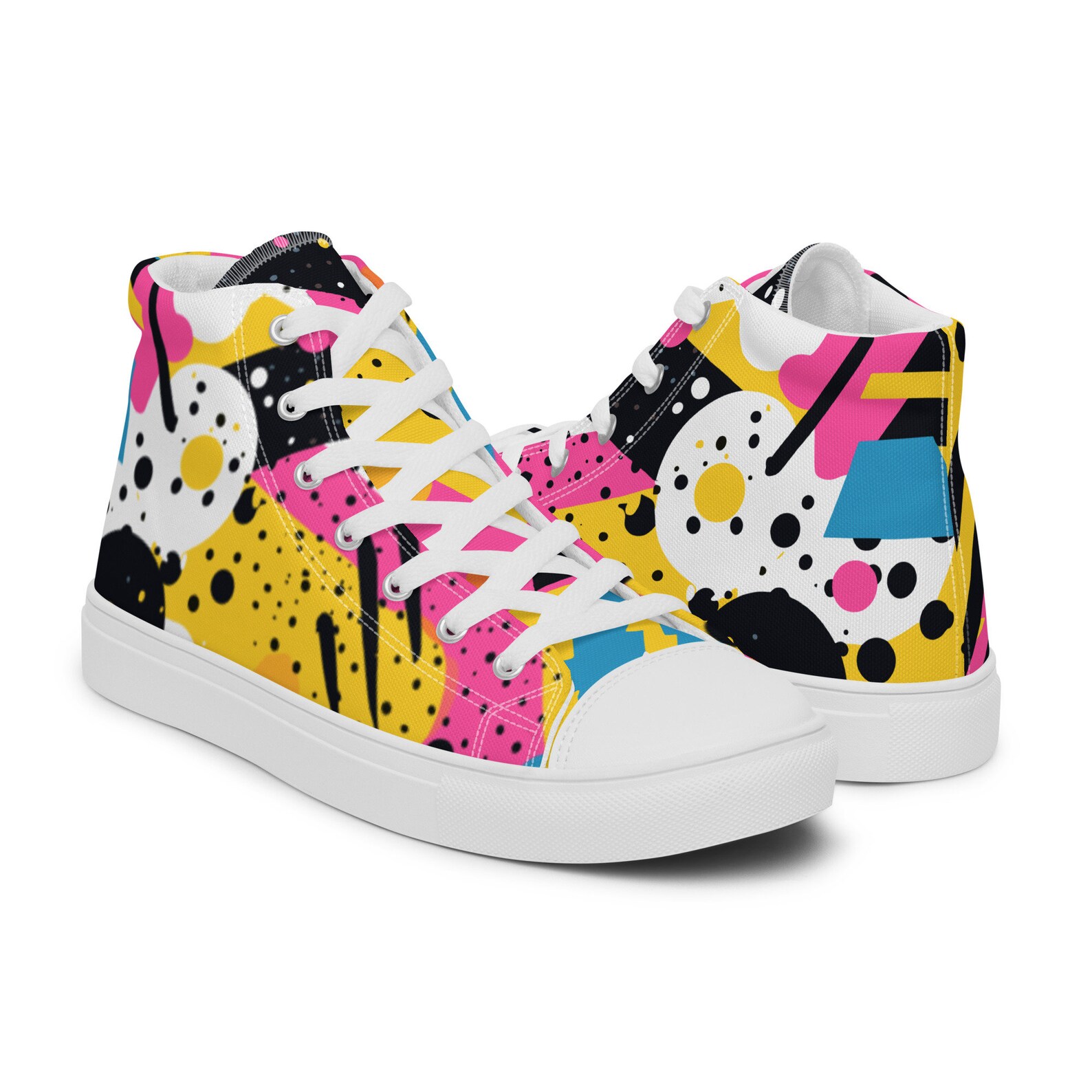 Retro 80s Hightops Neon Womens Sneakers High Top Canvas Sneaker ...