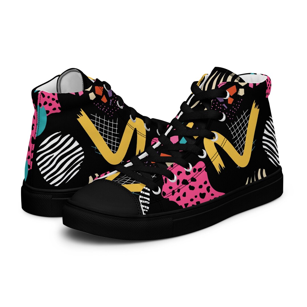 Retro 80s Womens Sneakers, High Top Festival Shoes for Her, Rave ...