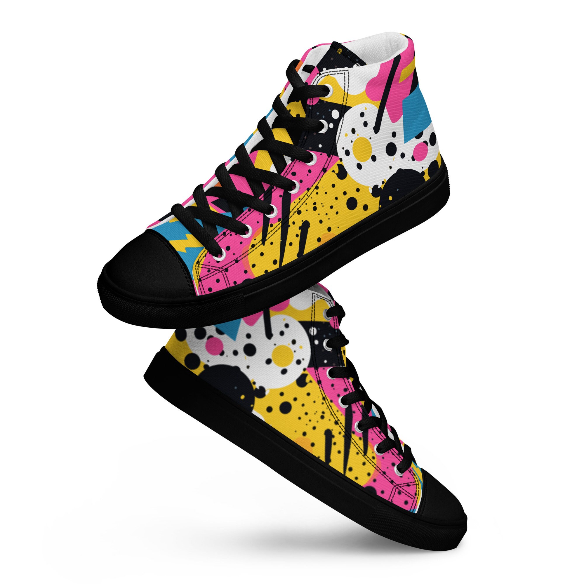 Retro 80s Hightops Neon Womens Sneakers High Top Canvas Sneaker ...