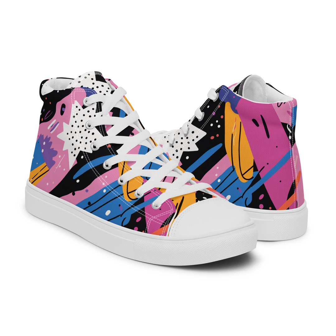 Retro Nostalgia Women's High Top Canvas Shoes Vintage-inspired Sneakers ...