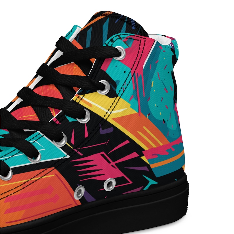 80s Trapper Keeper Design High Top Canvas Sneakers for Men Retro Style ...