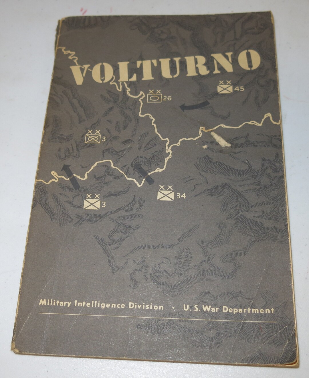 1943 WWII Military Intelligence US War Dept Volturno to the Winter Line ...