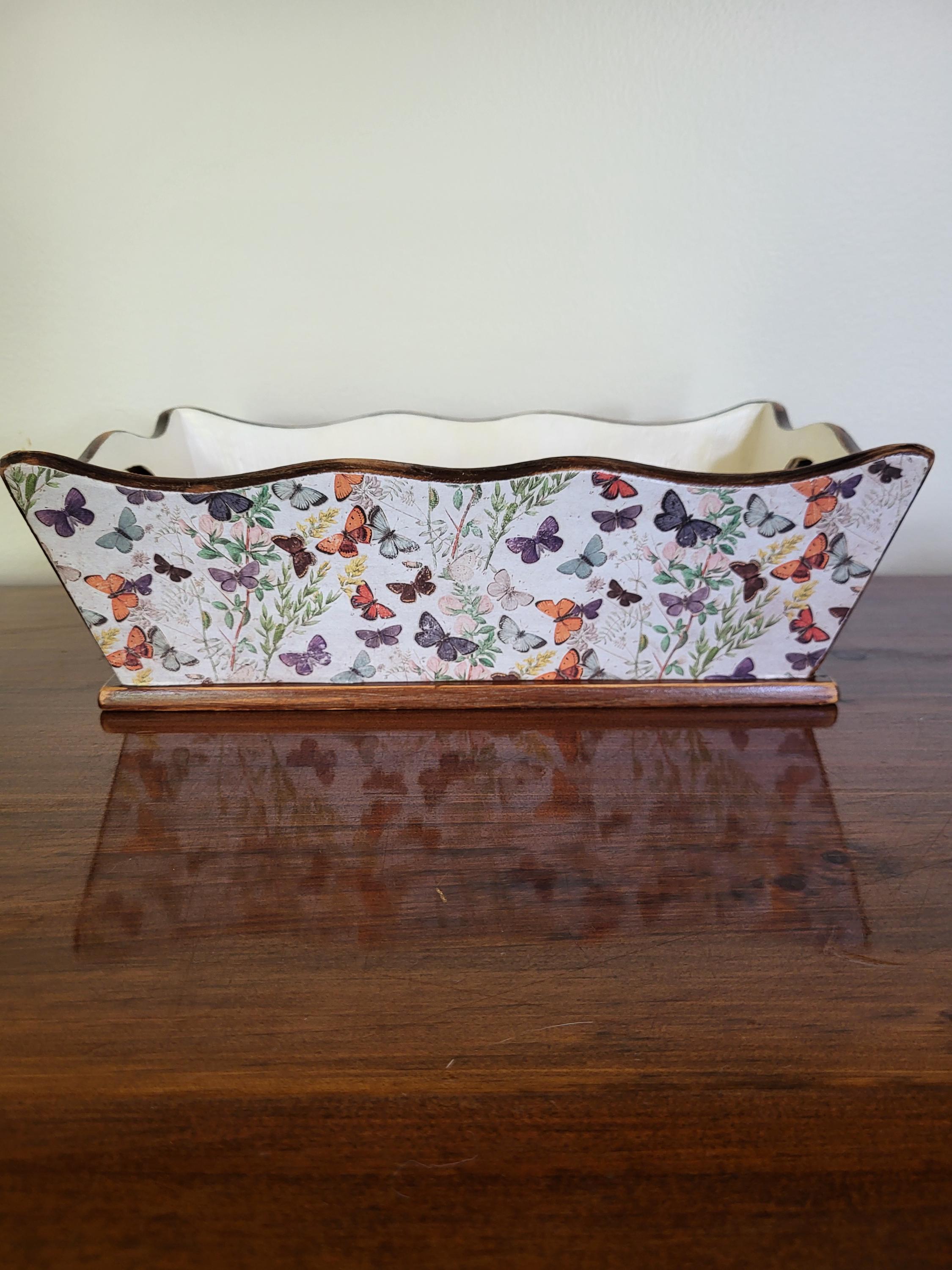 Decorative Bin, Butterfly Container, Desk Organizer, Upcycled Bin - Etsy