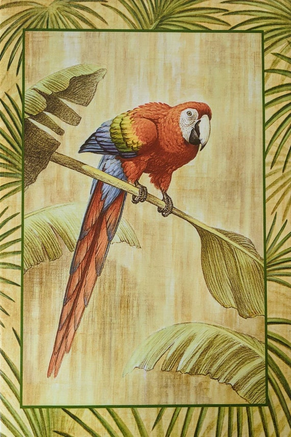 Parrot Ceramic Wall Art Tile 8 by 12 Glossy - Etsy