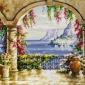 Capri Island Ceramic Wall Art Tile, 8" by 12" Glossy Finish, With or ...