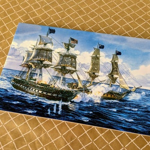 Naval Battle Ceramic Wall Art Tile, 8" by 12" Glossy Finish, With or ...