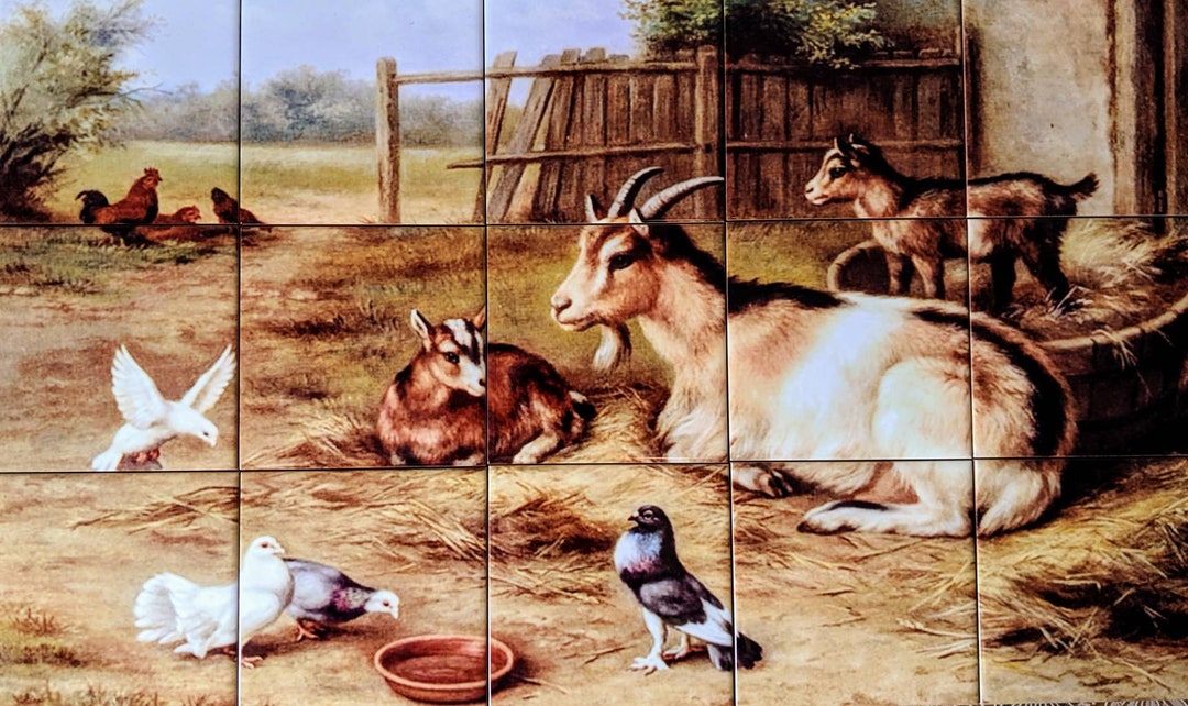 Farm Animals Ceramic Tile Mural. - Etsy