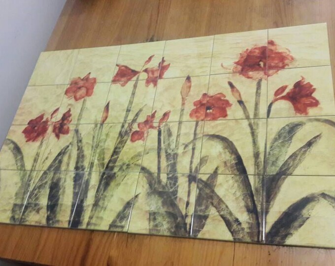 Poppy Ceramic Tile Mural Backsplash. - Etsy