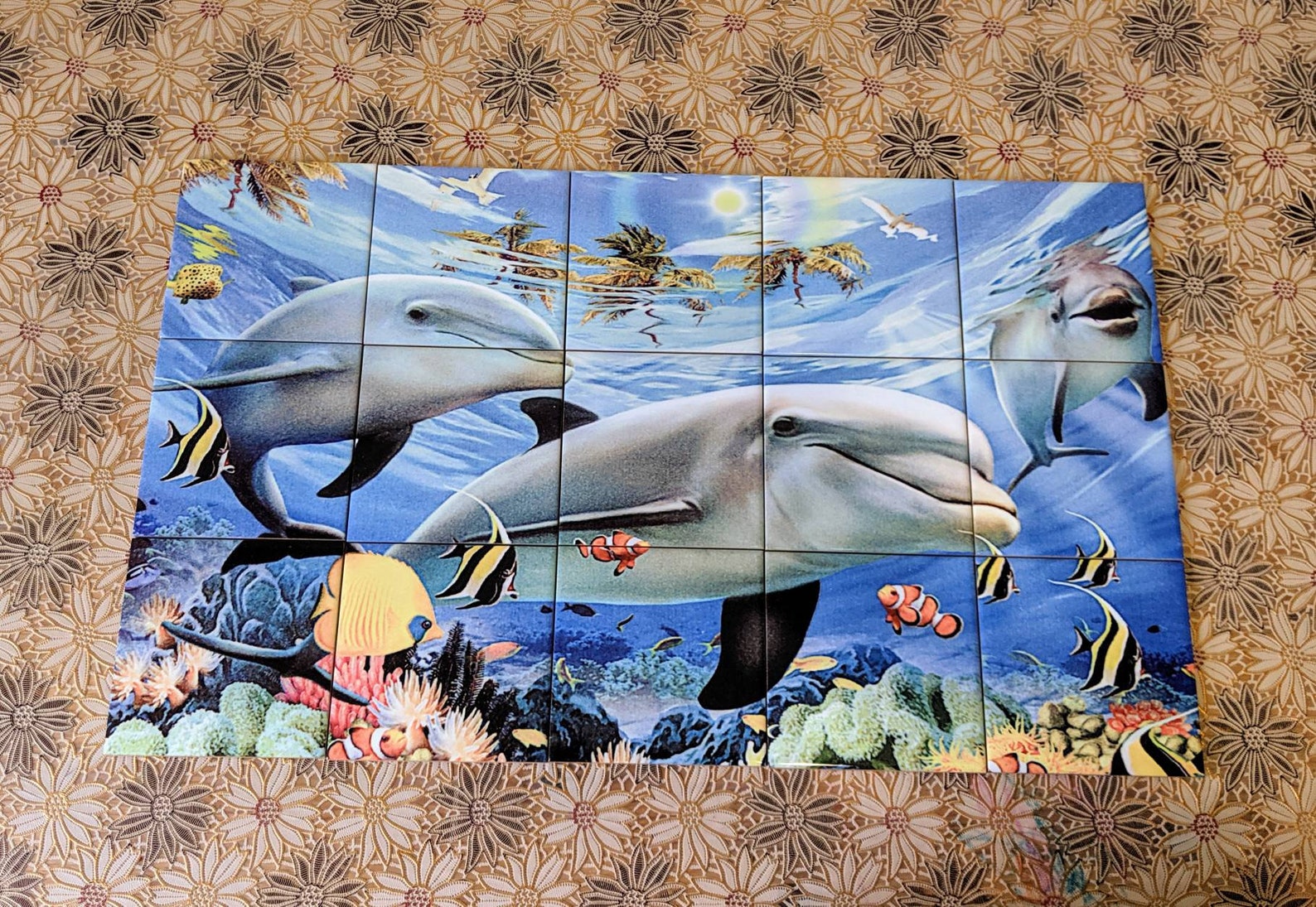 Dolphins Ceramic Tile Mural. | Etsy