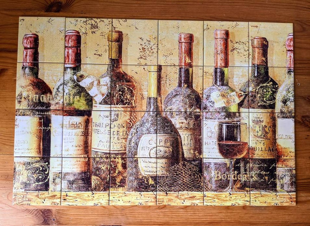 Wine Ceramic Tile Backsplash Mural. - Etsy