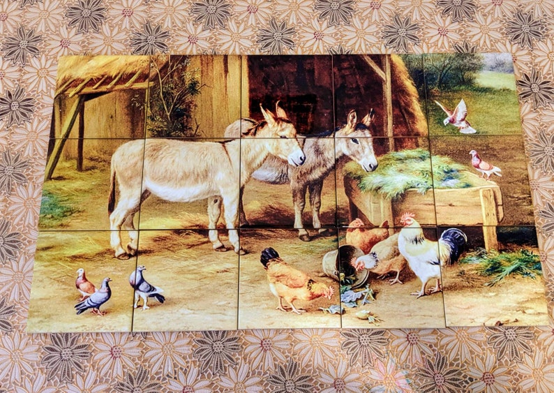Farmhouse Animals Ceramic Tile Mural. | Etsy