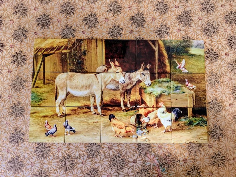 Farmhouse Animals Ceramic Tile Mural. | Etsy