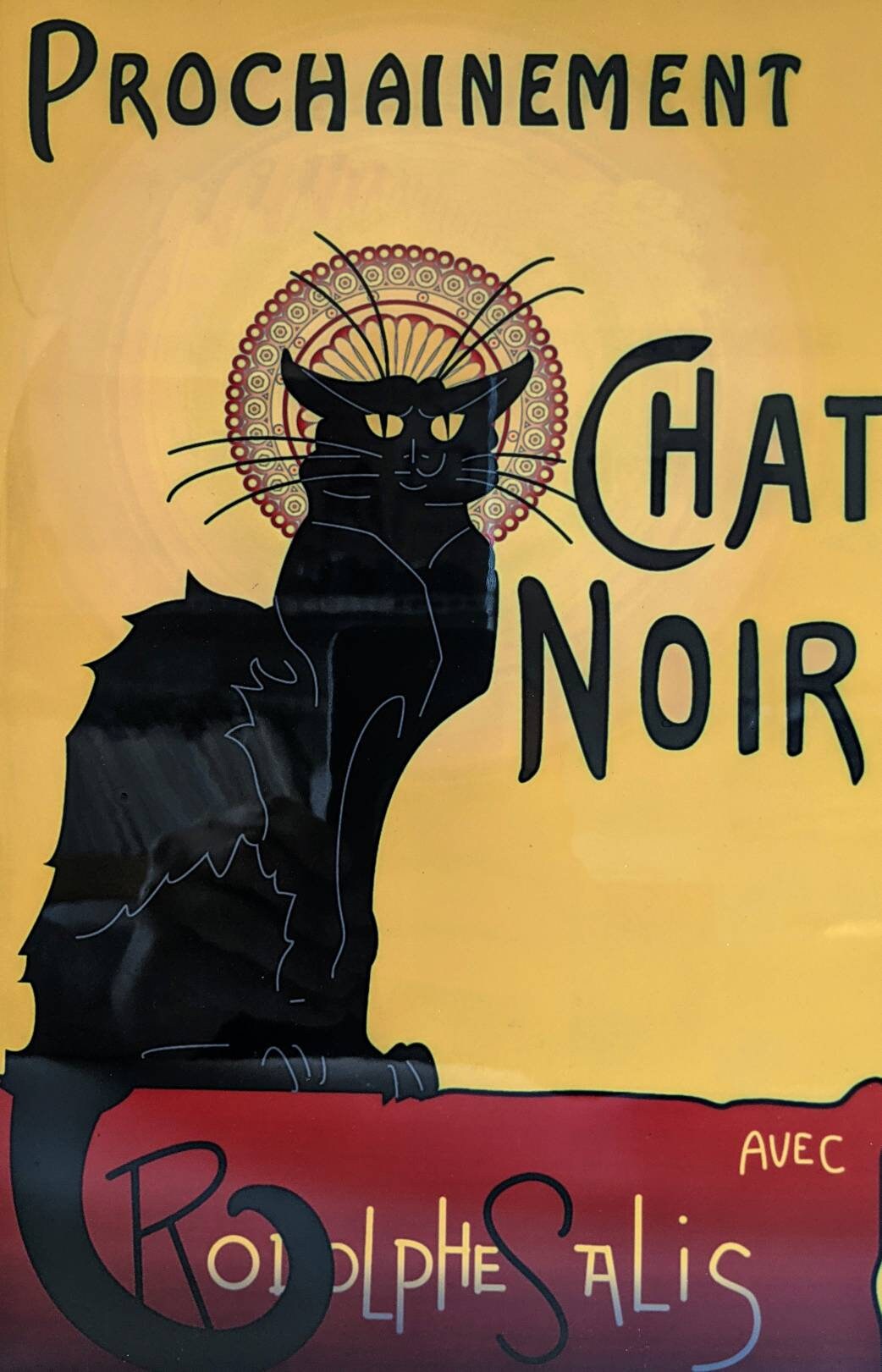 Chat Noir Ceramic Wall Art Tile, 8" by 12" Glossy Finish, With or ...