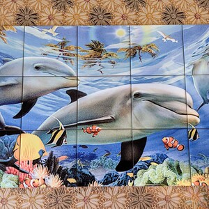 Dolphins Ceramic Tile Mural. - Etsy