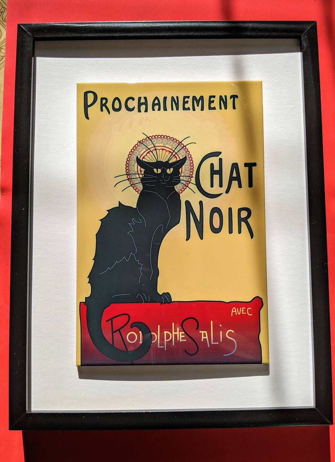 Chat Noir Ceramic Wall Art Tile, 8" by 12" Glossy Finish, With or ...