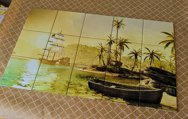 Jamaica Scenery Ceramic Tile Mural. - Etsy