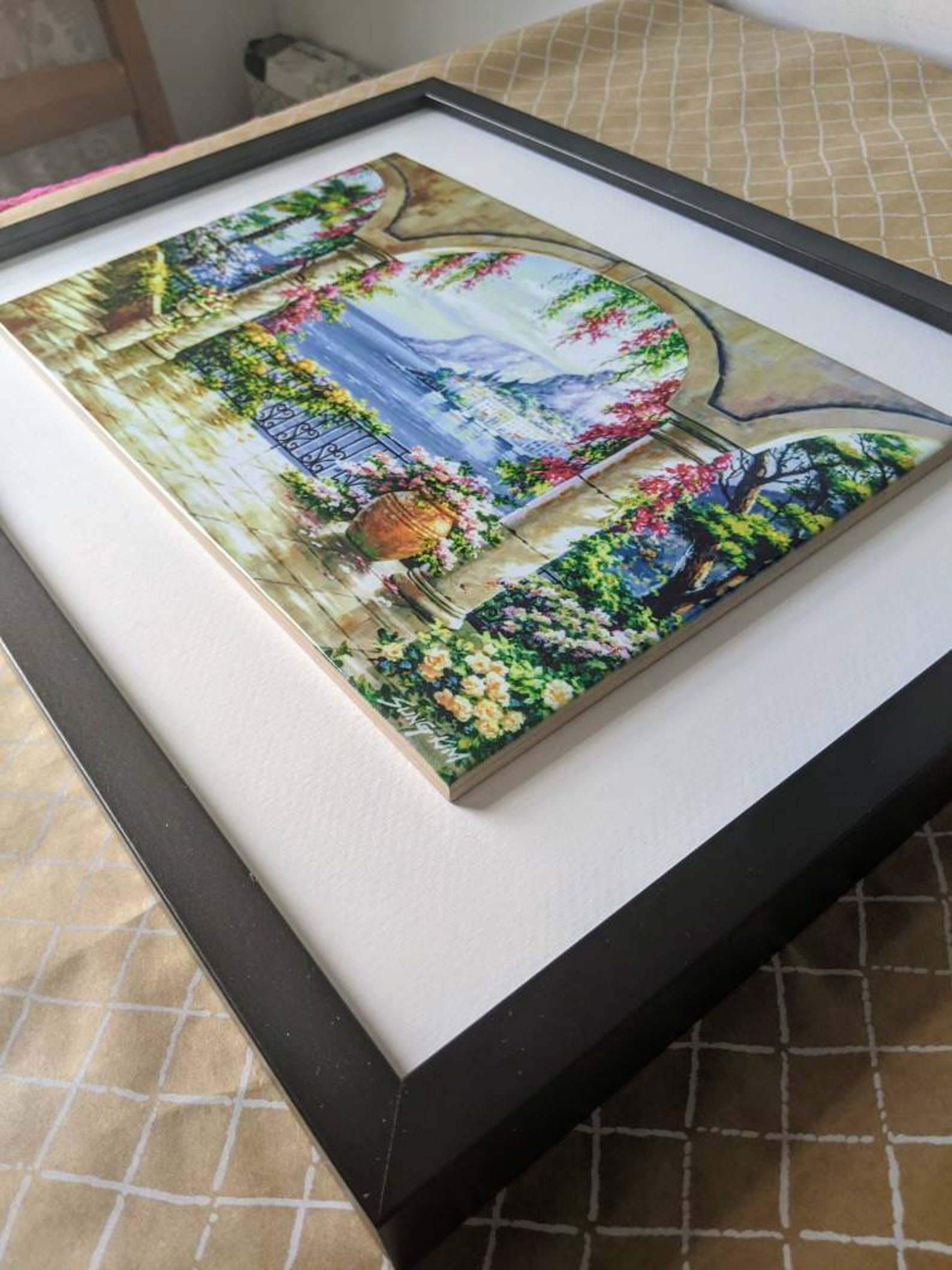 Capri Island Ceramic Wall Art Tile, 8" by 12" Glossy Finish, With or ...