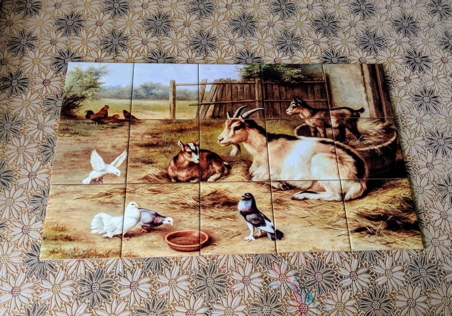 Farm Animals Ceramic Tile Mural. | Etsy