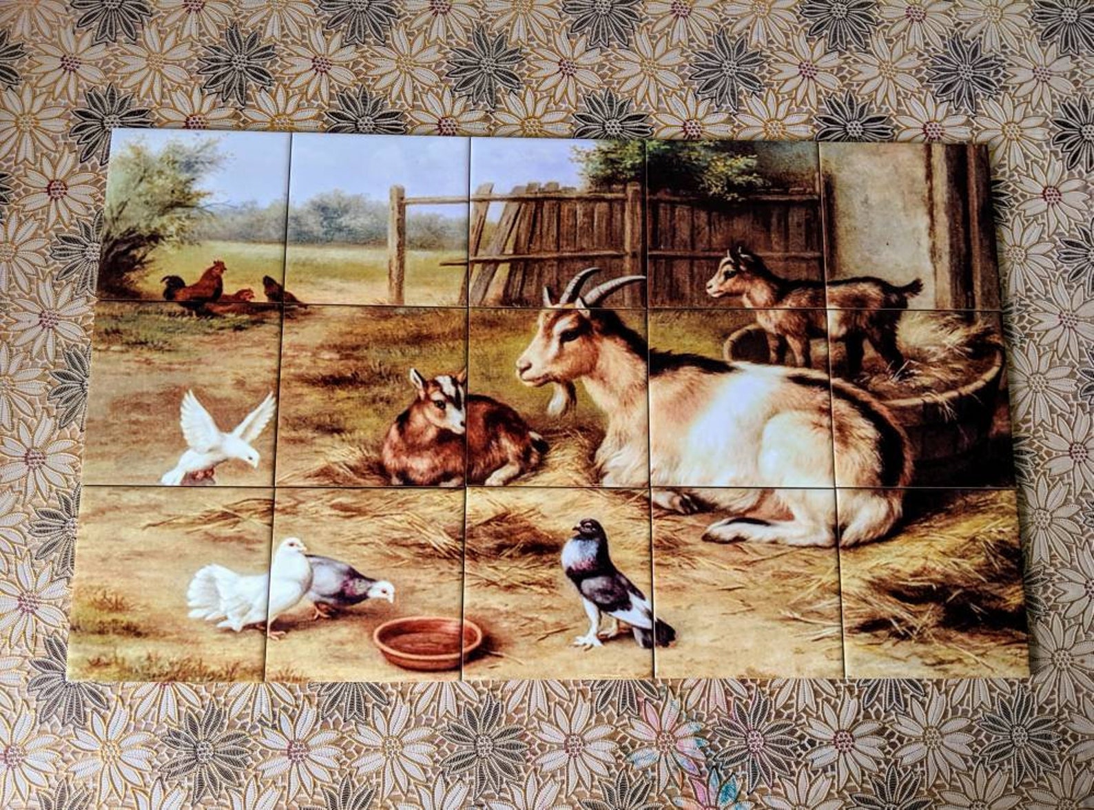 Farm Animals Ceramic Tile Mural. - Etsy