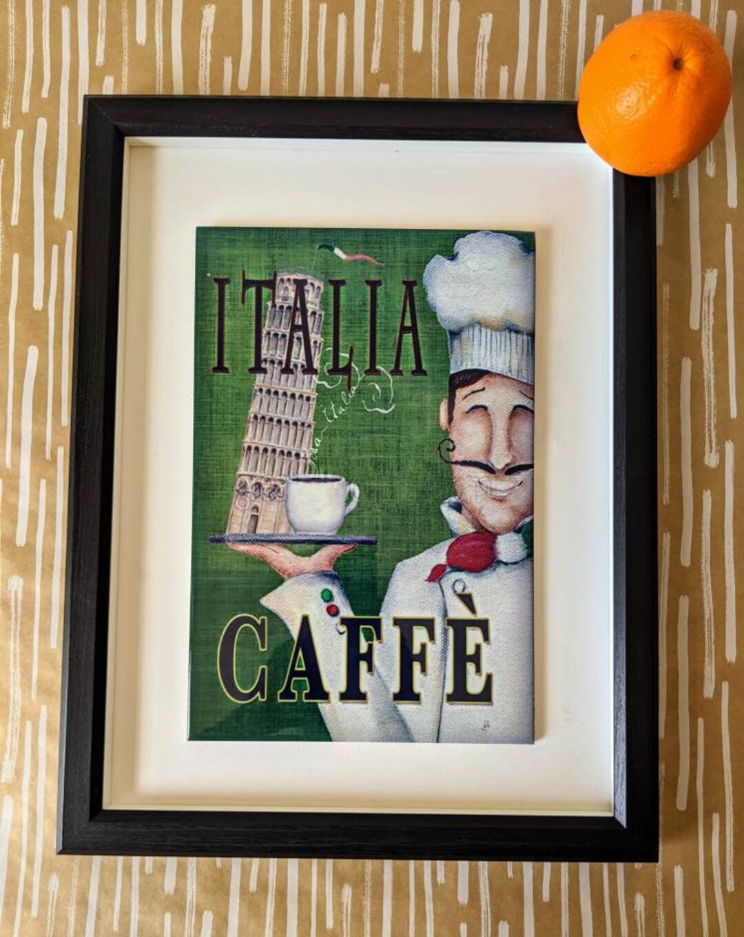 Italy Coffee Ceramic Wall Art Tile, 8" by 12" Glossy Finish, With or ...