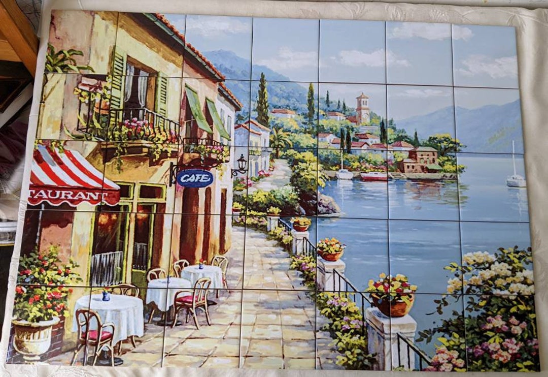 Ceramic Tile Mural Backsplash of Cornith Greece. - Etsy