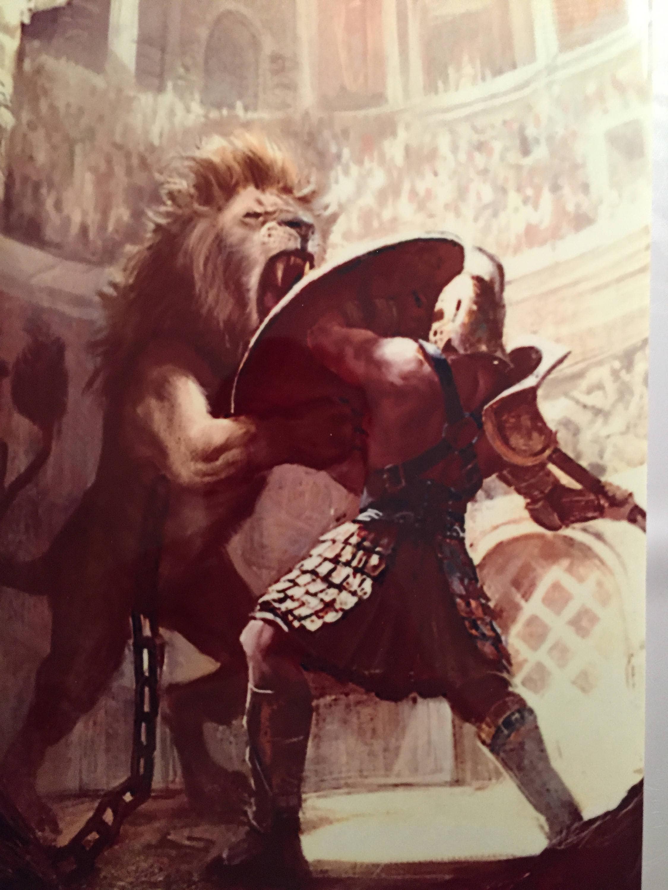 Gladiators Fighting Lions