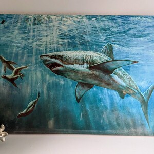 Shark Ceramic Wall Art Tile, 8" by 12" Glossy Finish, With or Without ...