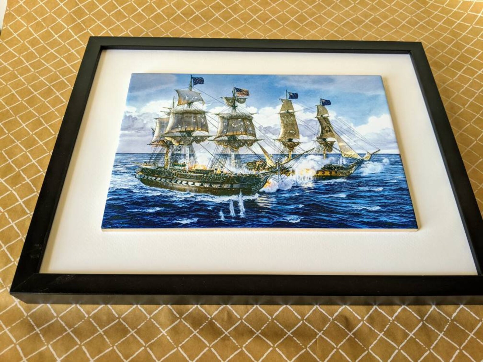 Naval Battle Ceramic Wall Art Tile 8 by 12 Glossy | Etsy