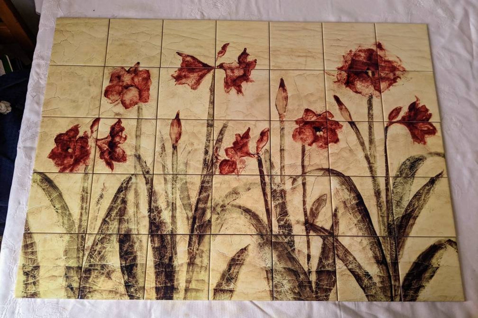 Poppy Ceramic Tile Mural Backsplash. - Etsy