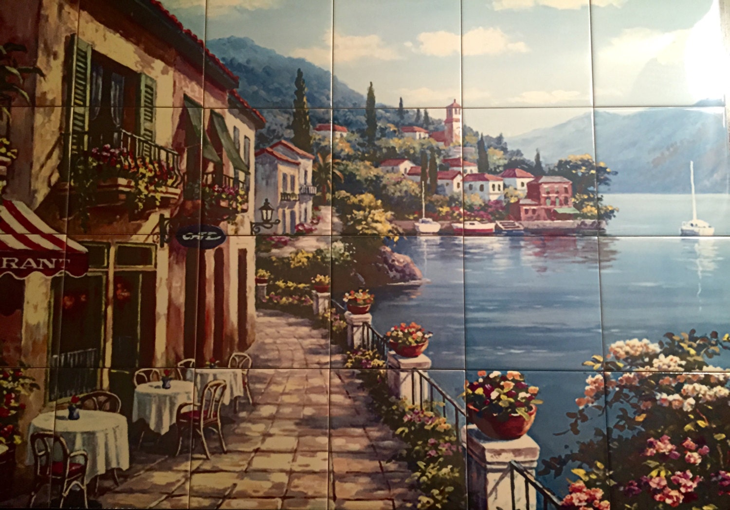 Ceramic Tile Mural Backsplash of Cornith Greece. - Etsy