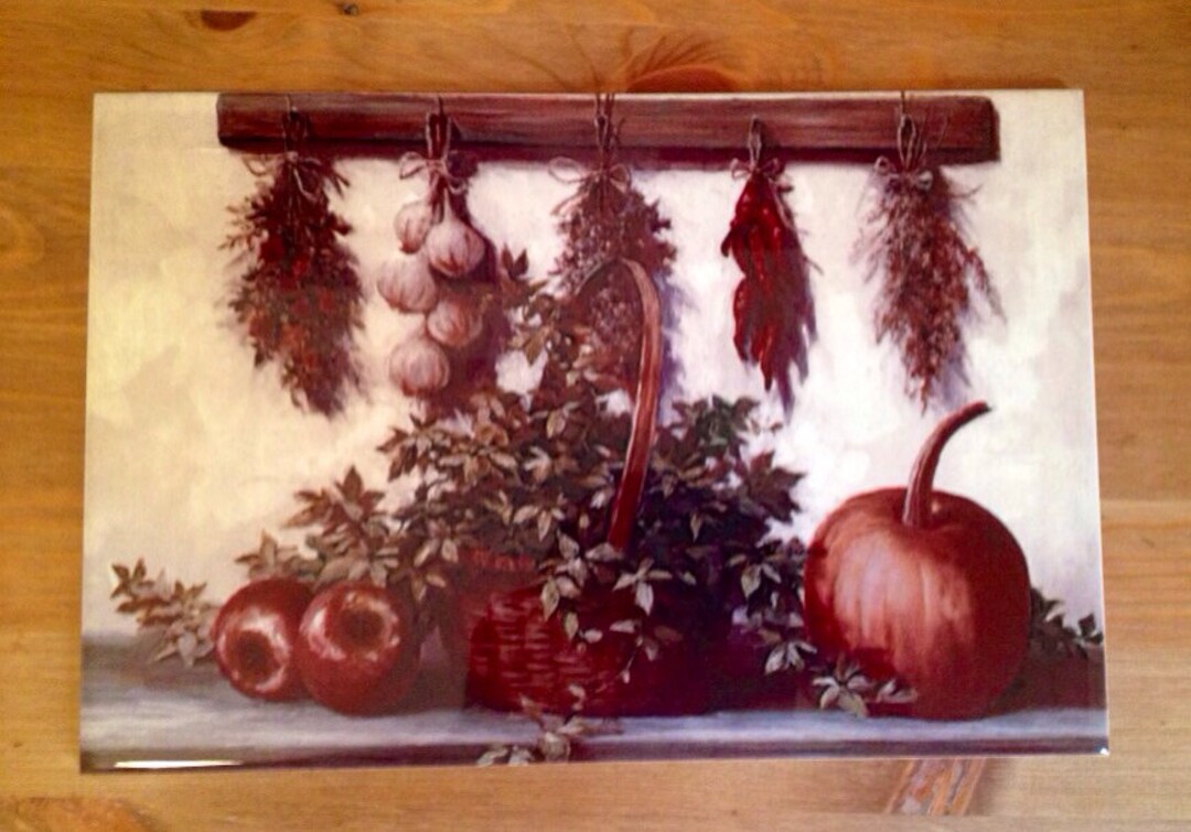 Vegetables Ceramic Wall Art Tile, 8" by 12" Glossy Finish, With or ...